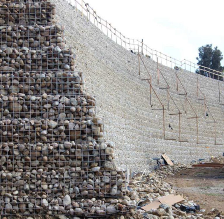 Use StrataSlope systems with on-site infill for strengthening steep slopes