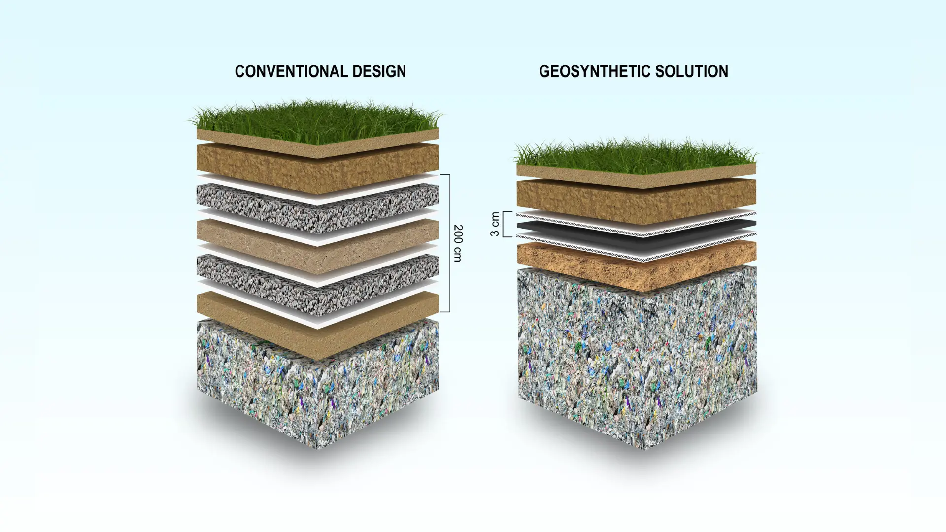 Uniaxial Geogrids to reinforce soil and retaining walls